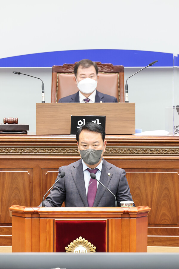 서영권 창원시의회 의원, 한국형발사체 고도화사업 단조립장 유치 건의문 발표(5분 자유발언)